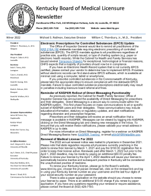 Fillable Online kbml ky 2022 Winter - Kentucky Board of Medical ...