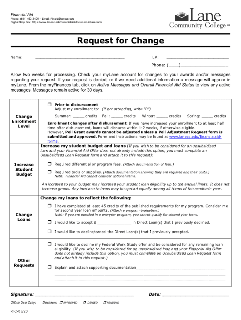 Fillable Online Request for change Fax Email Print - pdfFiller