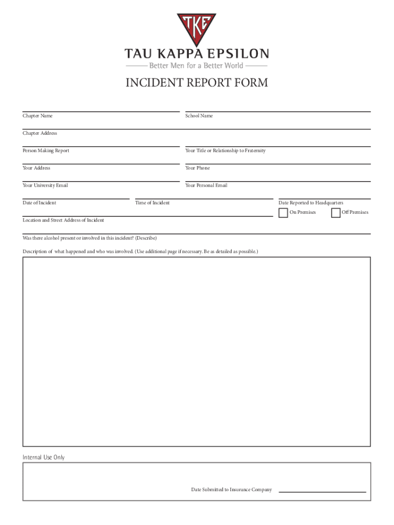 Fillable Online Incident Report FormCivil Rights & Equity Office Fax Email Print - pdfFiller