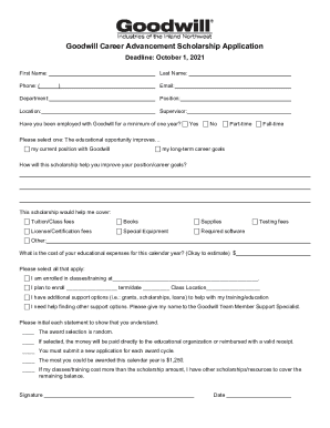 Fillable Online Goodwill Job ApplicationWorking at Goodwill Fax Email ...