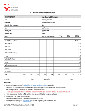 Fillable Online REIMBURSEMENT OF EXPENSES REQUEST AND TRAVEL ... Fax ...