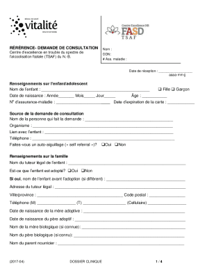 Remplissable En Ligne rrrence- demande de consultation - Rseau de sant vitalit Fax Email ...