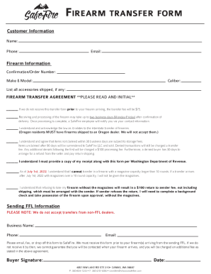 Fillable Online Firearm transFer Form Fax Email Print - pdfFiller