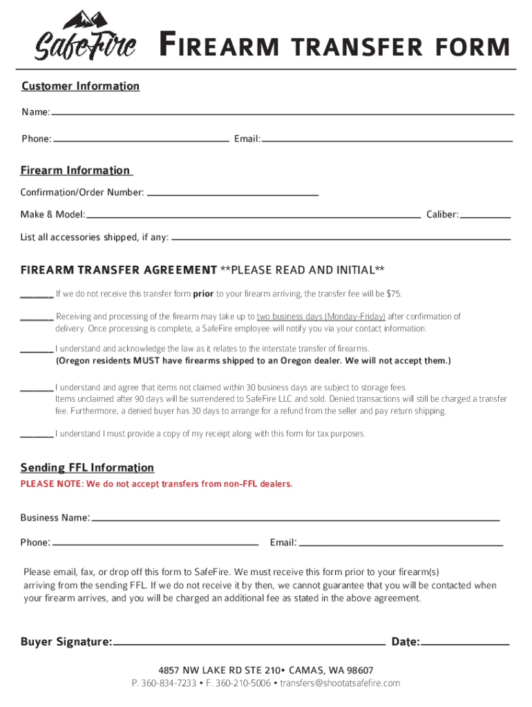 Fillable Online NFA TrANsFer Form Fax Email Print - pdfFiller