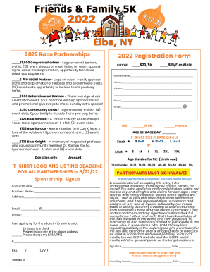 Fillable Online 2022 Registration Form - Arc GLOW Fax Email Print ...