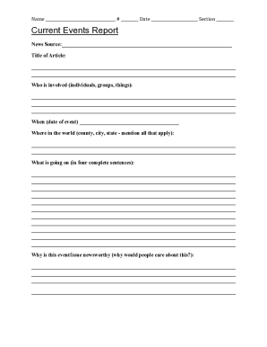 Fillable Online 6 Current Events Report Fax Email Print - pdfFiller