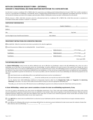 Fillable Online roth ira conversion request form - Voya Investment ...
