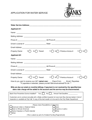 Fillable Online Gladeville Utility District - Request for Water Service ...