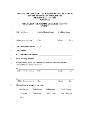 Fillable Online Forms - North Carolina State Board of Dental Examiners ...