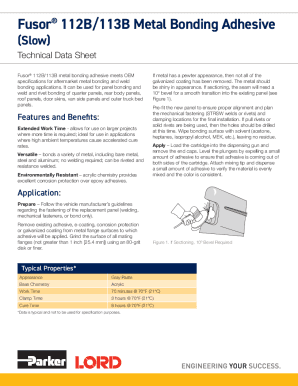 Fillable Online Fusor 112B Metal Bonding Adhesive (Slow)Parker NA Fax ...