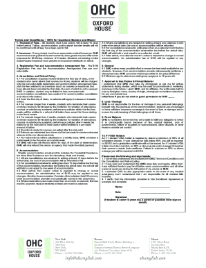 Fillable Online Terms and Conditions OHC for locations Boston and Miami ...