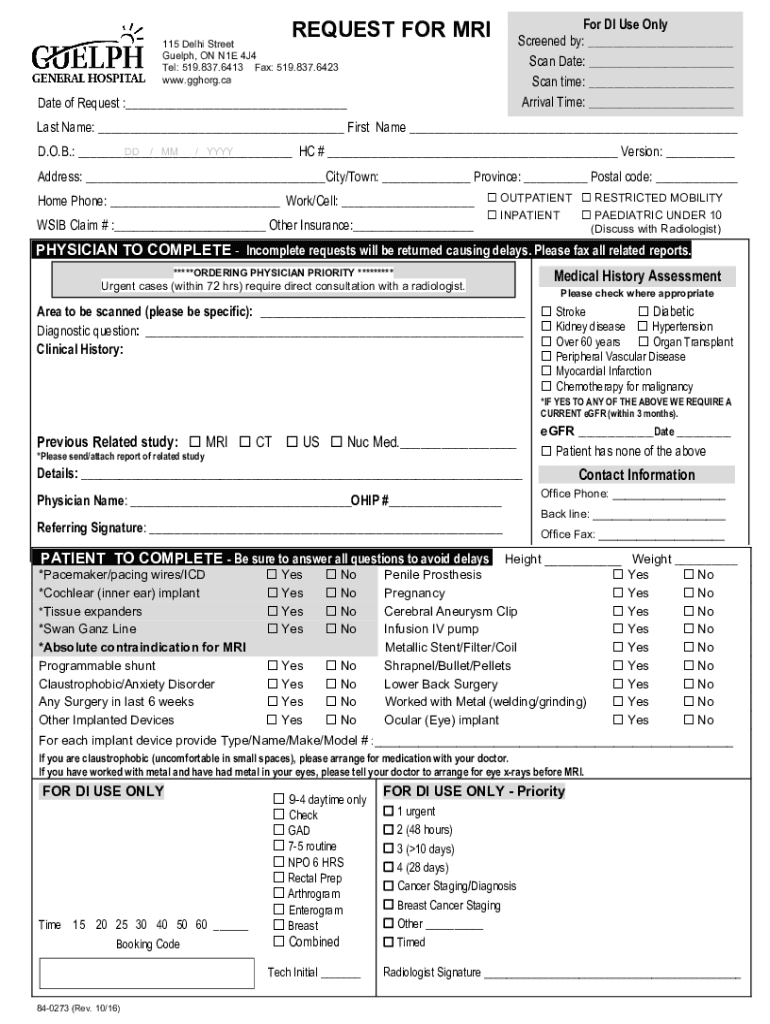Fillable Online Bone Mineral Density Requisition - St. Mary's General ...