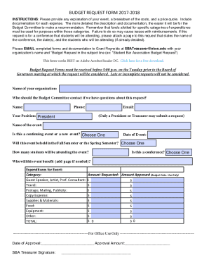 Fillable Online law okcu BUDGET REQUEST FORM 2017-2018 Fax Email Print ...
