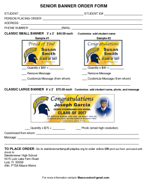 Fillable Online Senior Banner Order Form - Hart County High School Band ...