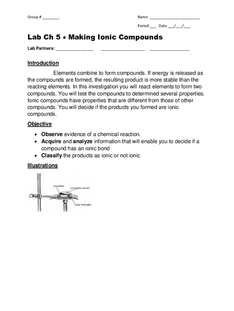 Fillable Online Lab Ch 5Making Ionic Compounds Fax Email Print - pdfFiller