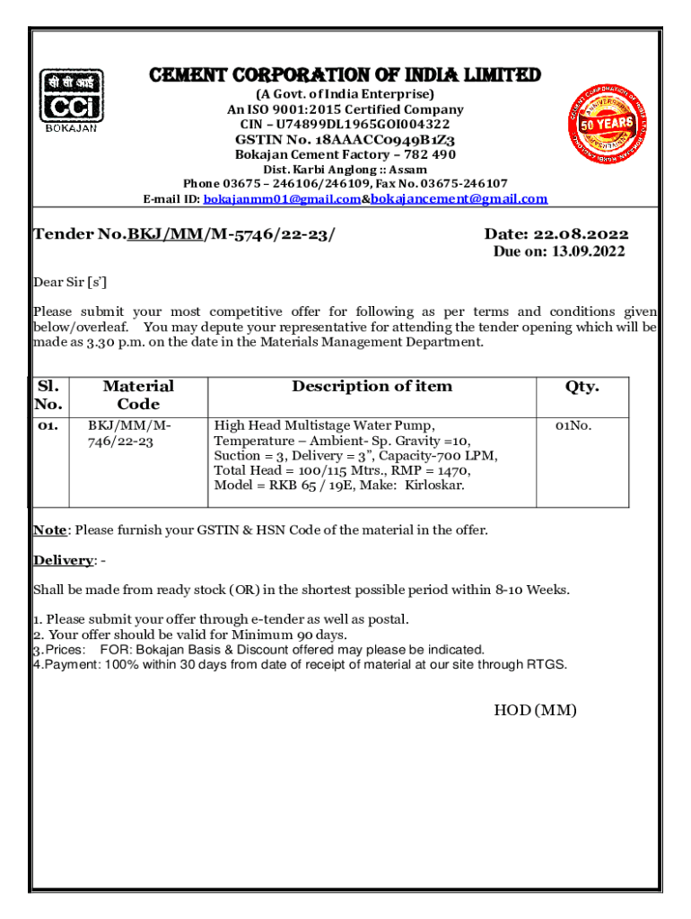 Fillable Online Bokajan Cement Corporation ... vs Cement ... - Indian ...