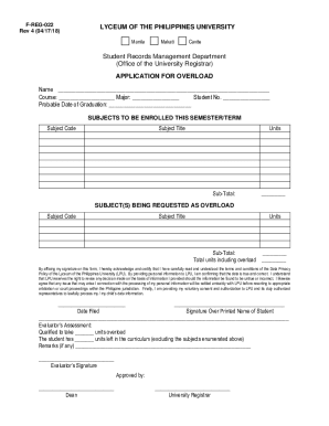 Fillable Online F-REG-022ApplicationforoverloadRev3.pdf Fax Email Print ...