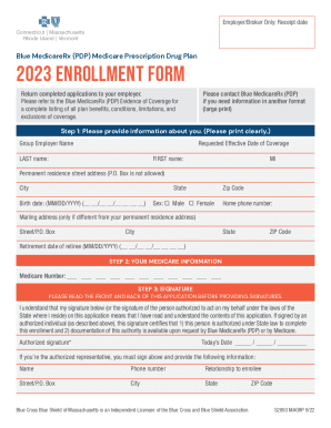 Fillable Online BCBSMA Medex 2 with Blue Medicare RX Enrollment Form ...
