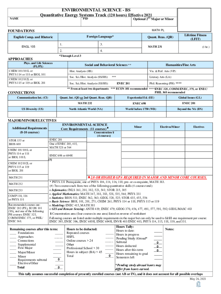 Fillable Online BS Quantitative Energy Systems Track (120 hours ...