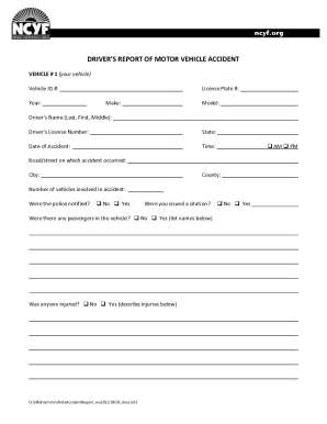 Fillable Online Motor vehicle accident reporting, recording and ...