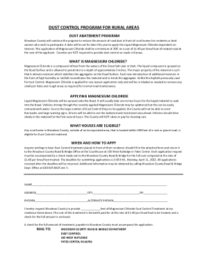 Fillable Online Rural Roads Dust Control Through Dirt Road ...