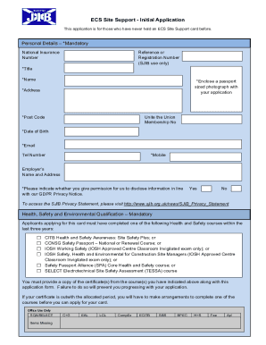 Fillable Online ECS Craft Card application guidance notes and ...
