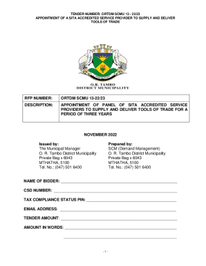 Fillable Online SITA Effective Panel contracts Fax Email Print - pdfFiller