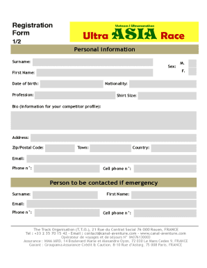Fillable Online Ultra ASIA Race 2023-Registration Form Fax Email Print ...