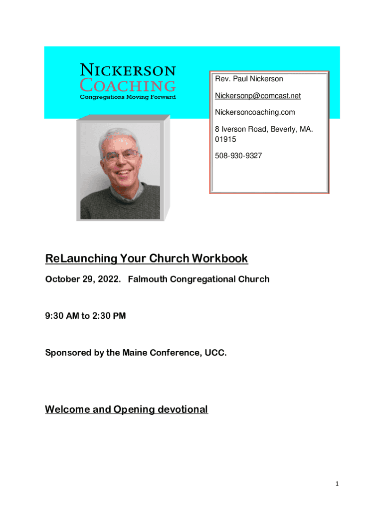 Fillable Online ReLaunching Your Church Workbook Fax Email Print ...