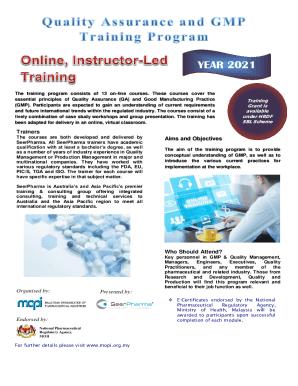 Fillable Online Quality Management System in Good Manufacturing Practice Fax Email Print - pdfFiller