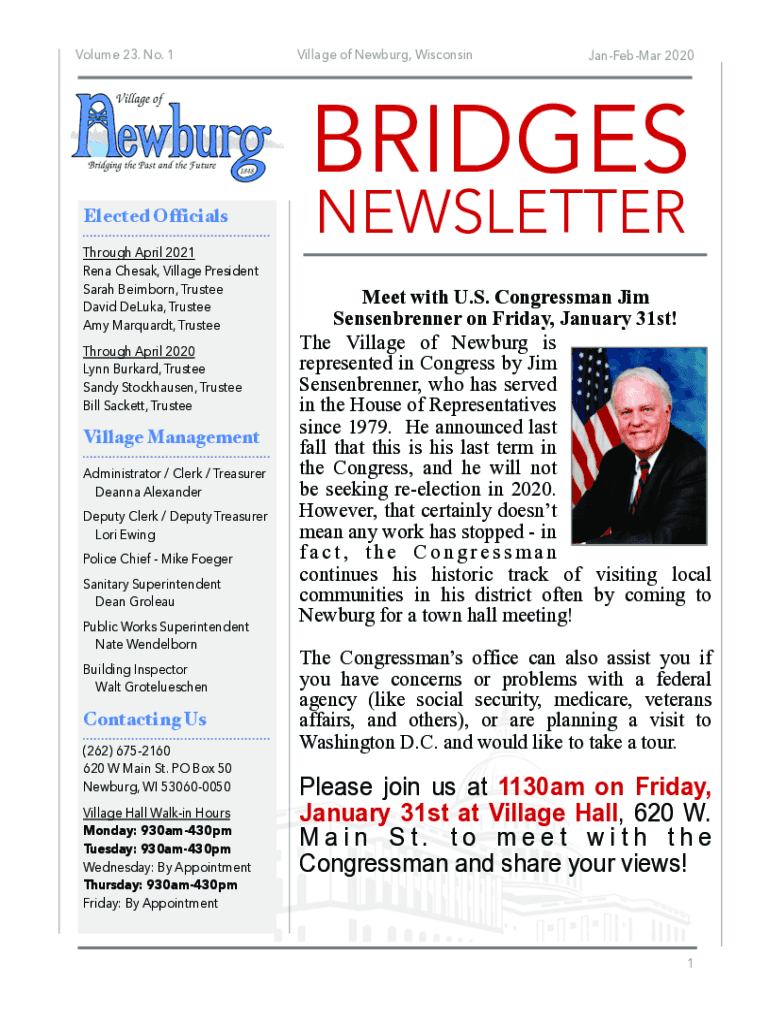 Fillable Online village newburg wi Village of Newburg, Wisconsin Fax ...