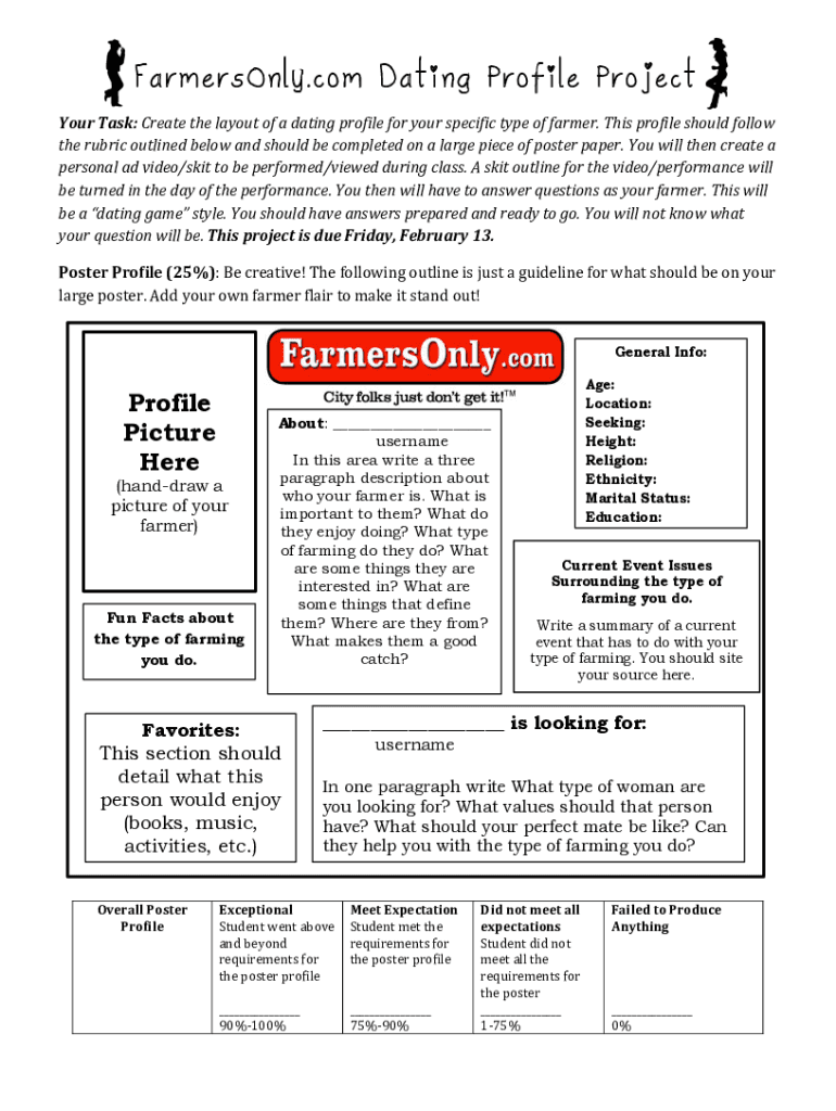 Fillable Online FarmersOnly.com Dating Profile Project Fax Email Print ...