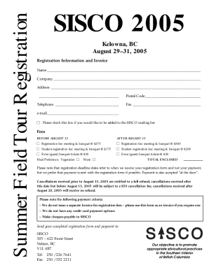 Fillable Online SISCO 99 Summer Reg Form. SISCO 99 Summer Reg Form Fax ...