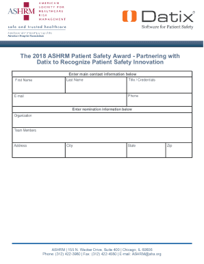 Fillable Online Partnering with RLDatix to Recognize Patient Safety ...