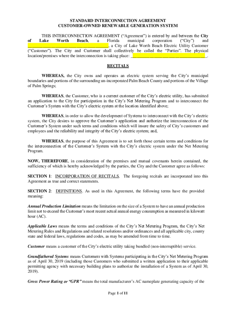 Fillable Online Standard Interconnection Agreement - KEYS Energy ...