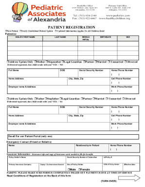 Fillable Online New Patient Yearly Established Patient Update Updated ...