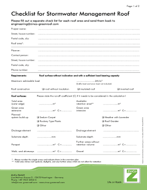 Fillable Online Green Roof Inspection Form - Amazon AWS Fax Email Print ...