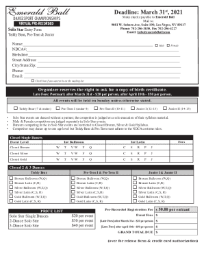 Fillable Online Solo Star Entry Form Fax Email Print - pdfFiller