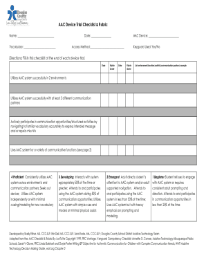 Fillable Online Document Checklist for AAC/AT Needs - Connecting to ...