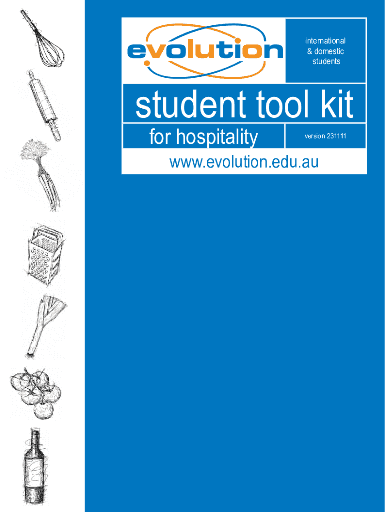 Fillable Online student tool kit - Evolution Hospitality Institute Fax ...