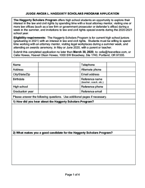 Fillable Online Fillable Online judge ancer l. haggerty scholars ...