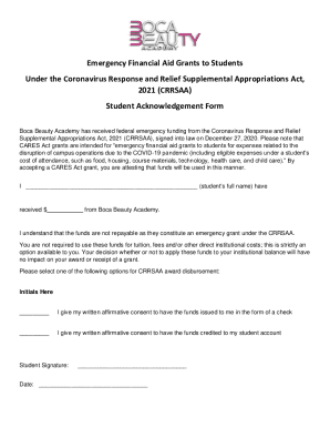 Fillable Online Emergency Financial Aid Grants to Students Under the ...