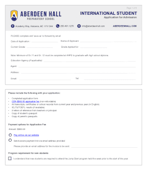 Fillable Online The Admissions Process - Aberdeen Hall Preparatory School Fax Email Print ...