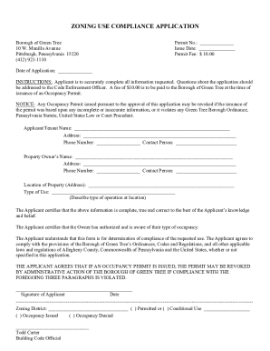 Fillable Online Application for Zoning Compliance Permit - Revize Fax ...