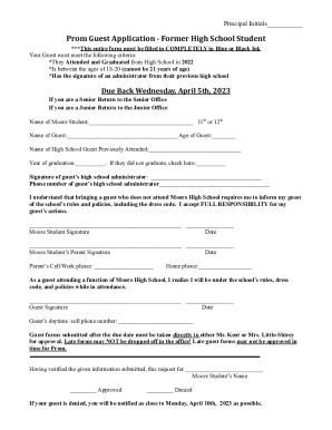 Fillable Online Non-JMRHS Student Prom Date Approval Form Fax Email ...
