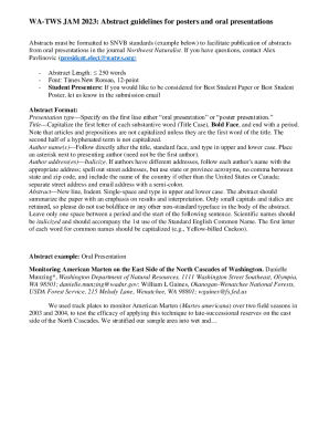 Fillable Online Abstract guidelines for posters and oral presentations ...