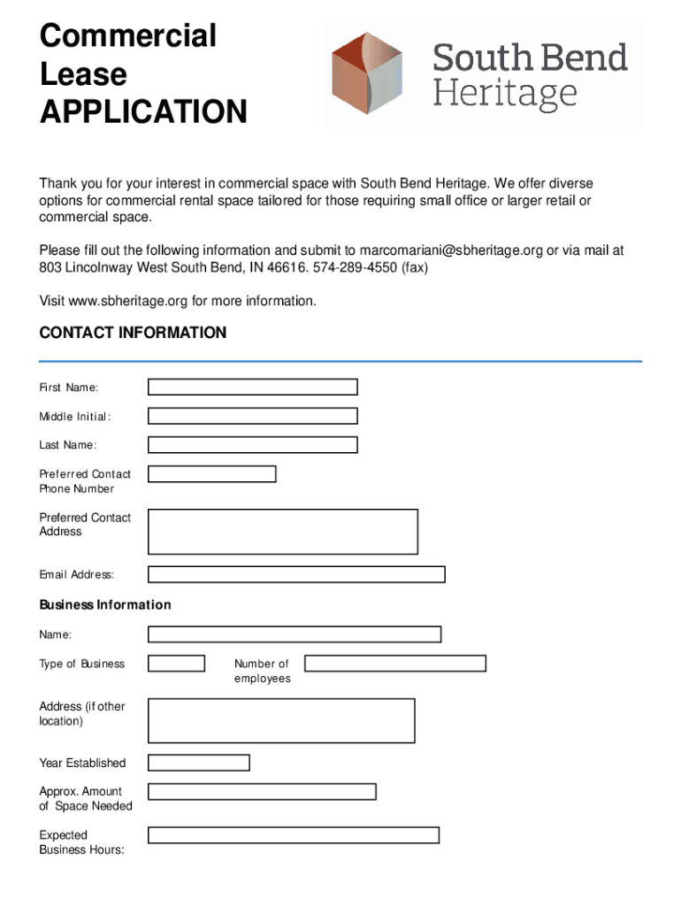 Fillable Online Commercial Lease APPLICATION Fax Email Print - pdfFiller
