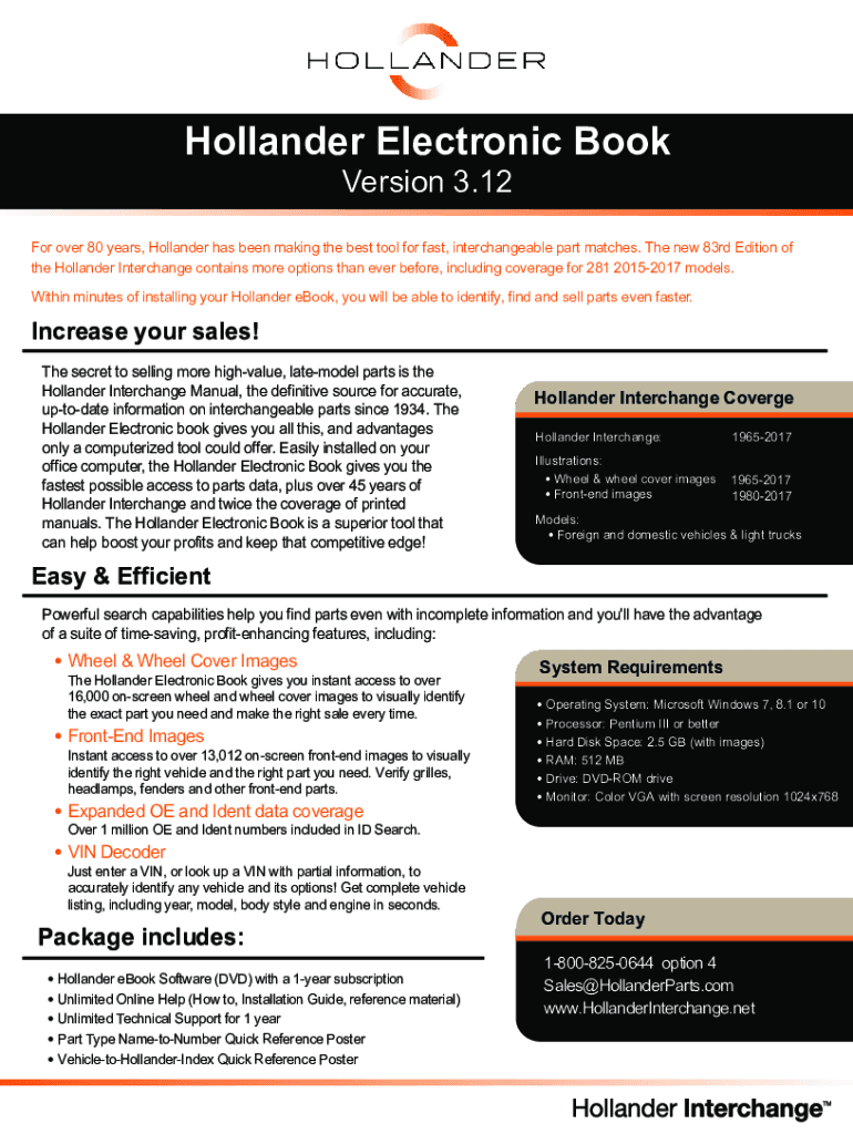 Fillable Online Hollander Electronic Book - Hollander Solutions Fax ...