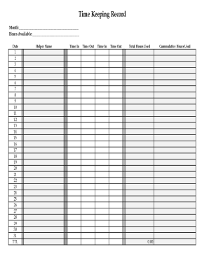Fillable Online Time Keeping Worksheet Fax Email Print - pdfFiller