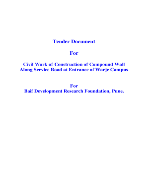 Fillable Online baif org tender documents for the work of construction ...